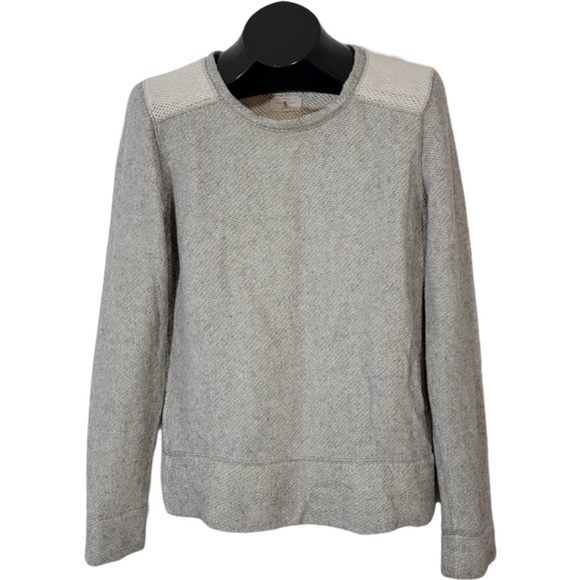 Lou & Grey | Sweaters | Lou Gray Grey White Crewneck Wide Stitch Color ...